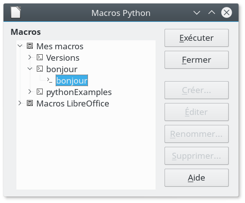 Macros/Python Guide/fr/1stmacro - The Document Foundation Wiki