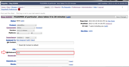 QA/Bugzilla/Fields/Whiteboard/Advanced - The Document Foundation Wiki
