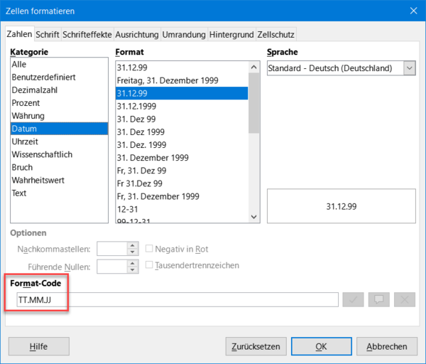 Datum formatieren - The Document Foundation Wiki